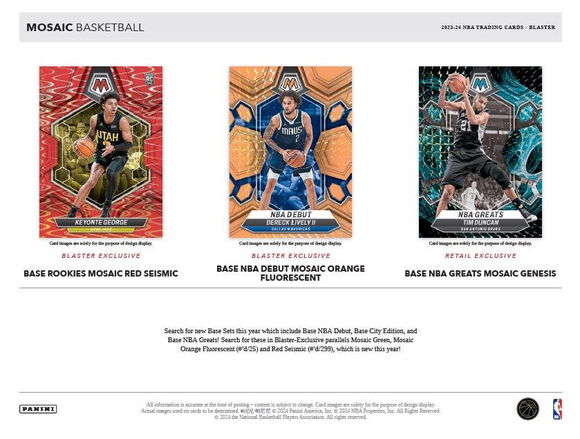 Panini - 2023-24 Mosaic NBA Basketball Fast Break Hobby Box (12 Packs ...