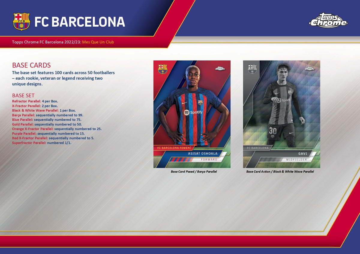 Topps FC Barcelona Chrome 22/23 Hobby Box : Mes Que Un Club Pack – POW ...